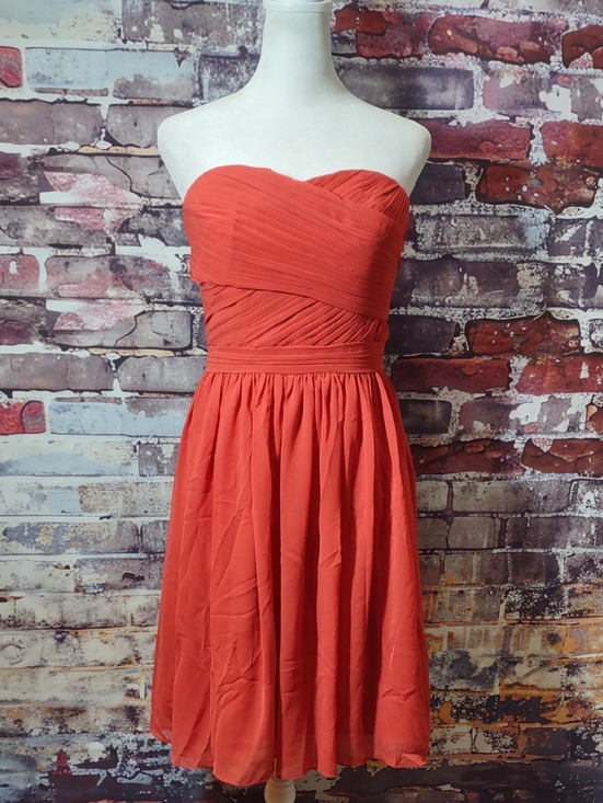 Bill Levkoff | Dresses | Bill Levkoff Coral Chiffon Strapless Bustier ...